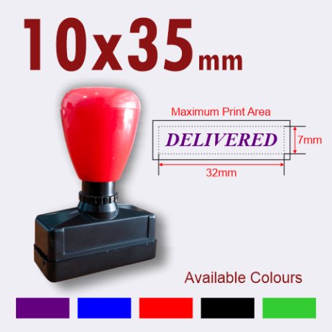 Pre Inked (Flash) Stamp Customized – 10 mm x 35 mm size | Rubberseal.lk