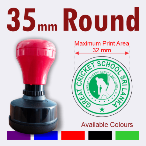 35 mm Round Pre-Inked (Flash) Rubber Stamp Customized | Rubberseal.lk