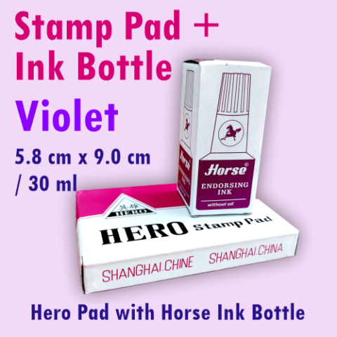 Hero Stamp Pad with Purple Ink Bottle | Rubberseal.lk